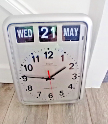 Grayson silver Time Management Systems clock G237 very good working order | eBay UK