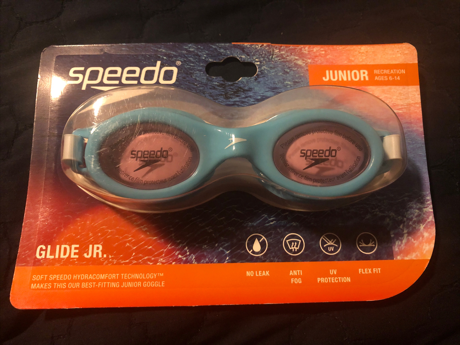 Speedo Jr Goggles - Glide Print, 6-14yrs Junior NEW - No Leak Anti fog ...
