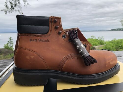 Red Wing 4450 Brown Leather Steel Toe Ankle Boots ANSI Z41 PT91 Men 8 1 ...