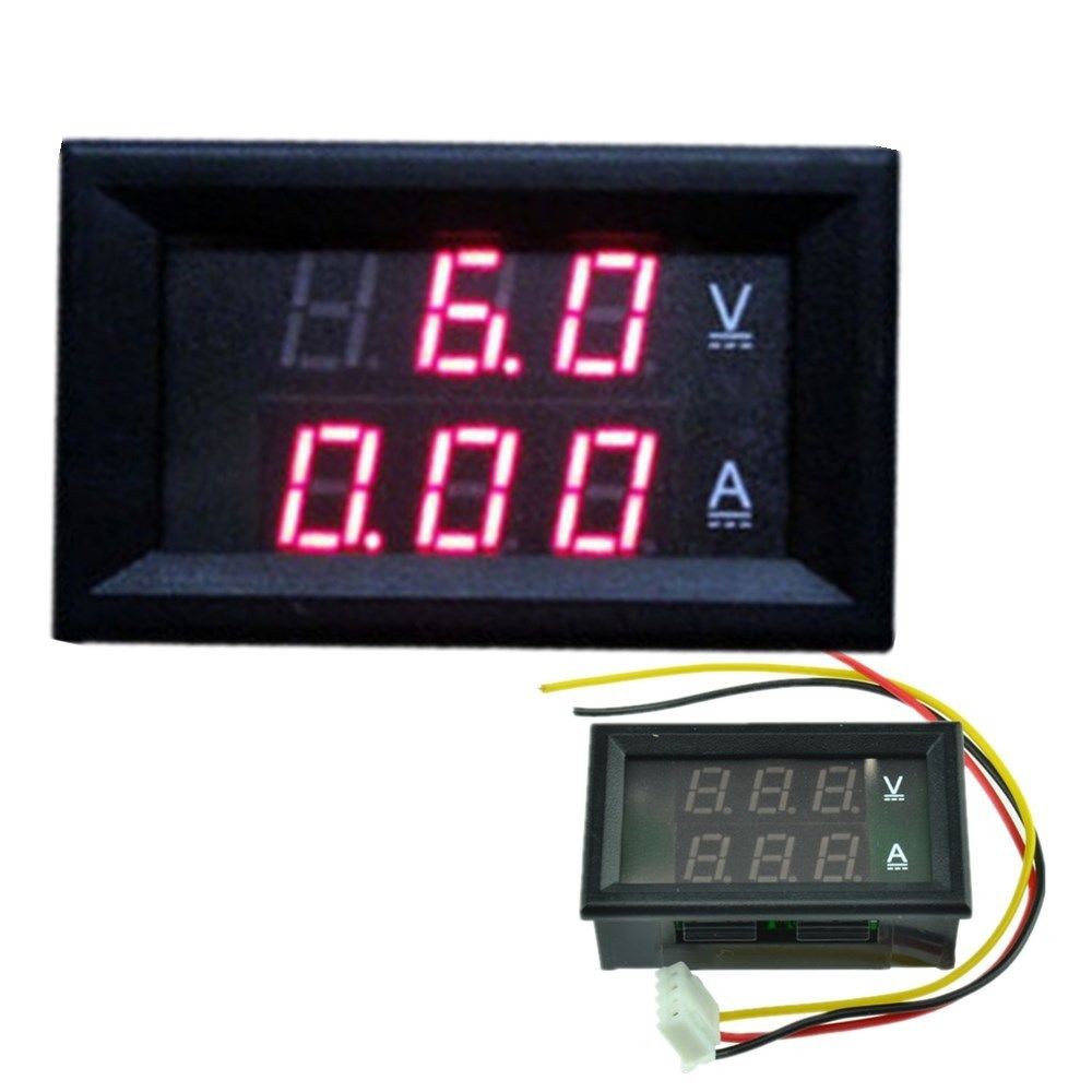 DC 0-100V 0-50A Dual LED Digital Volt meter Ammeter Voltage AMP Power ...