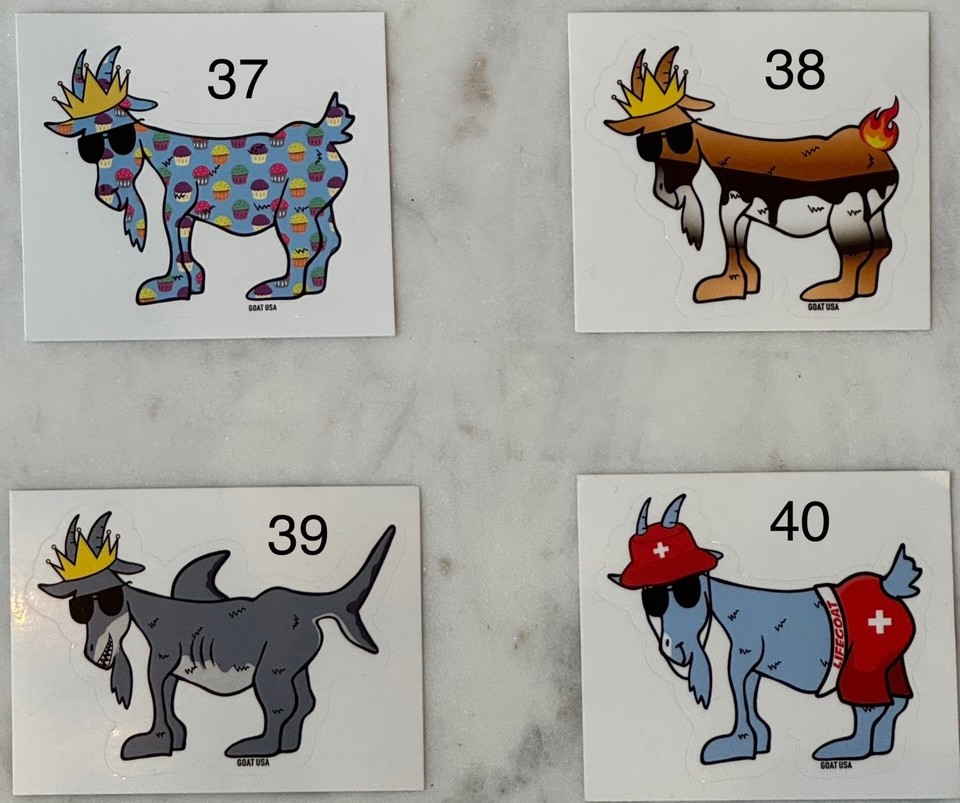 GOAT USA Stickers - Pick your chosen GOAT! (48 choices) New, rare ...