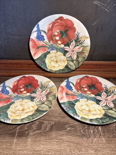 3 Volupte FAIENCERIE DE GIEN France Salad Dessert Plate 8 5/8” Floral ...