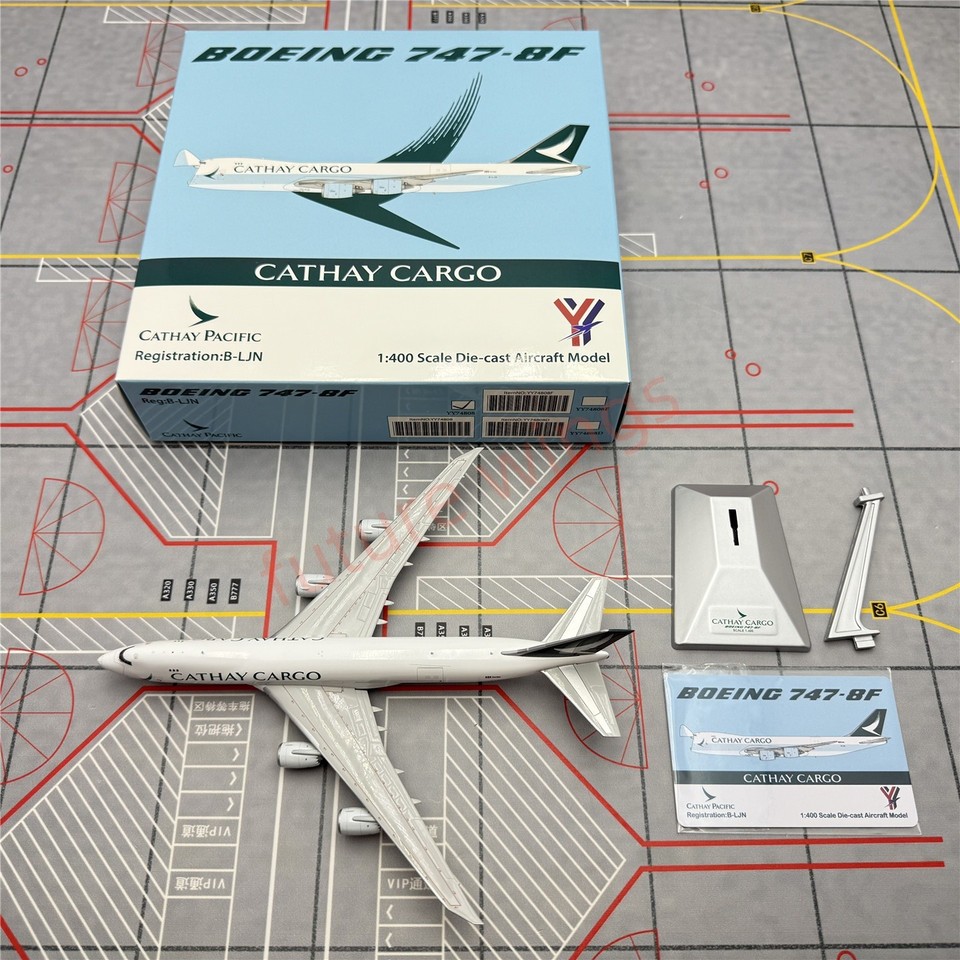 1:400 YY Wings Cathay Cargo B747-8F B-LJN Aircraft Model Free Tractor ...