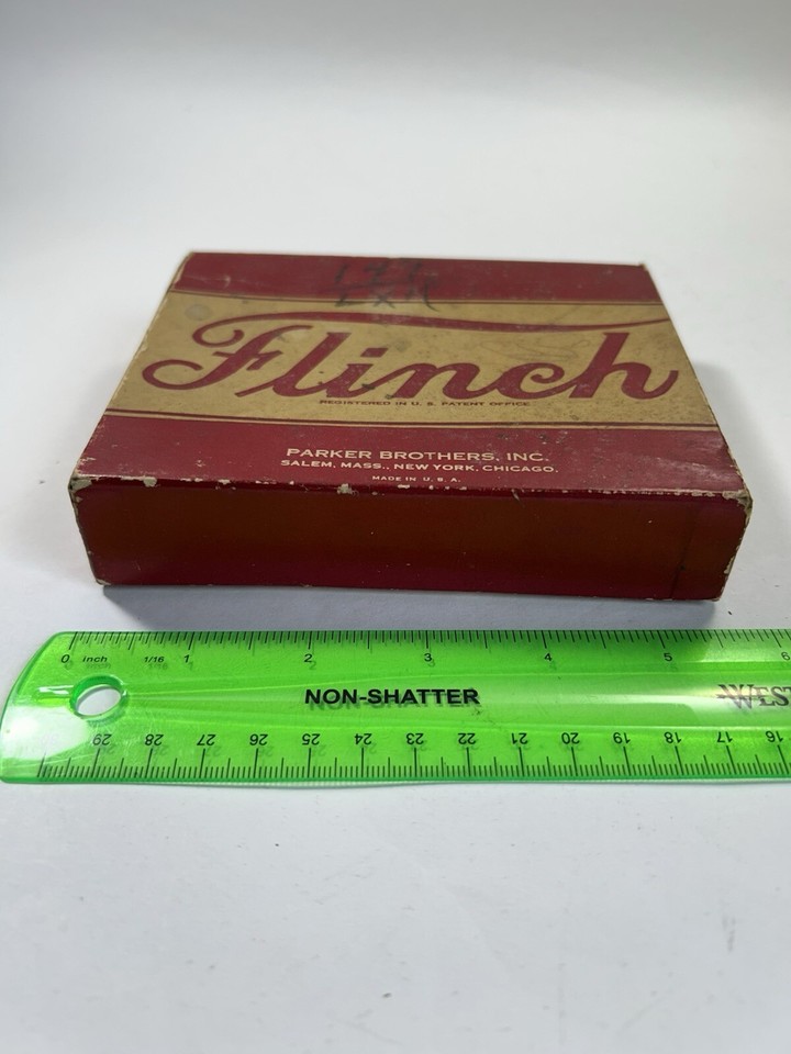 Vintage Flinch Card Game in Red Box 1938 Parker Brothers Complete ...