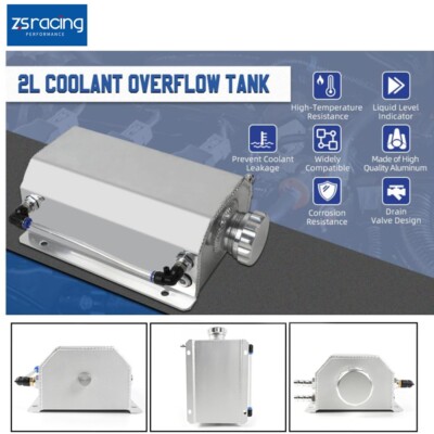 2L Universal Aluminum Radiator Coolant Overflow Expansion Water Bottle ...