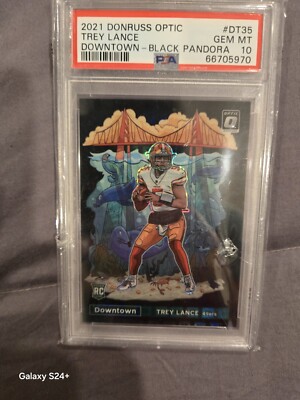 2021 Donruss Optic Trey Lance Rookie Downtown Black Pandora #d /25 PSA ...