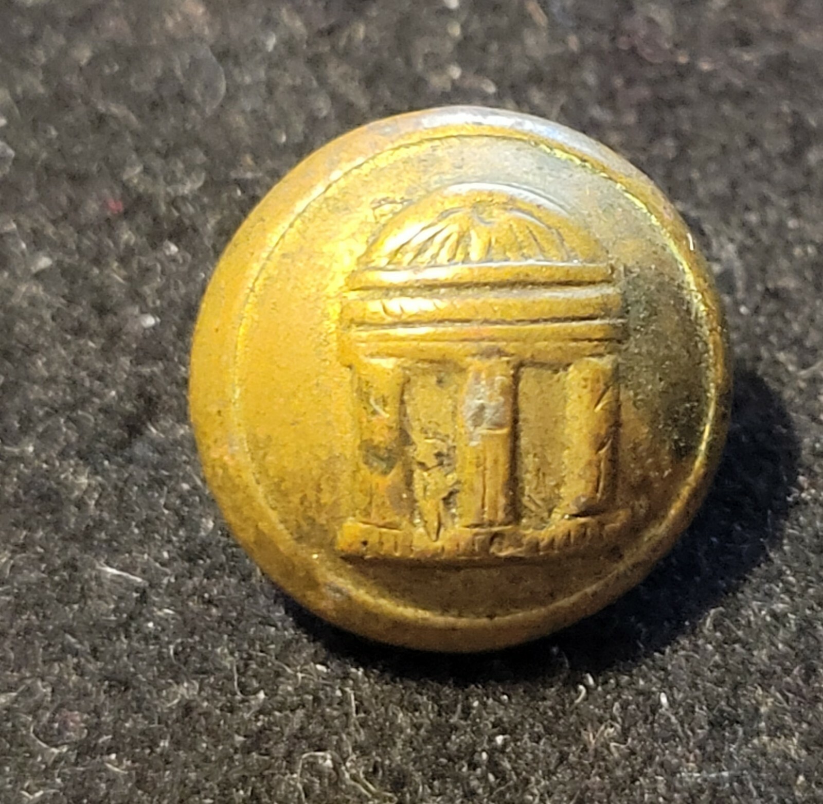 CIVIL WAR CONFEDERATE 2 PC GEORGIA STATE SEAL BUTTON ALBERTS# UNL TICE ...