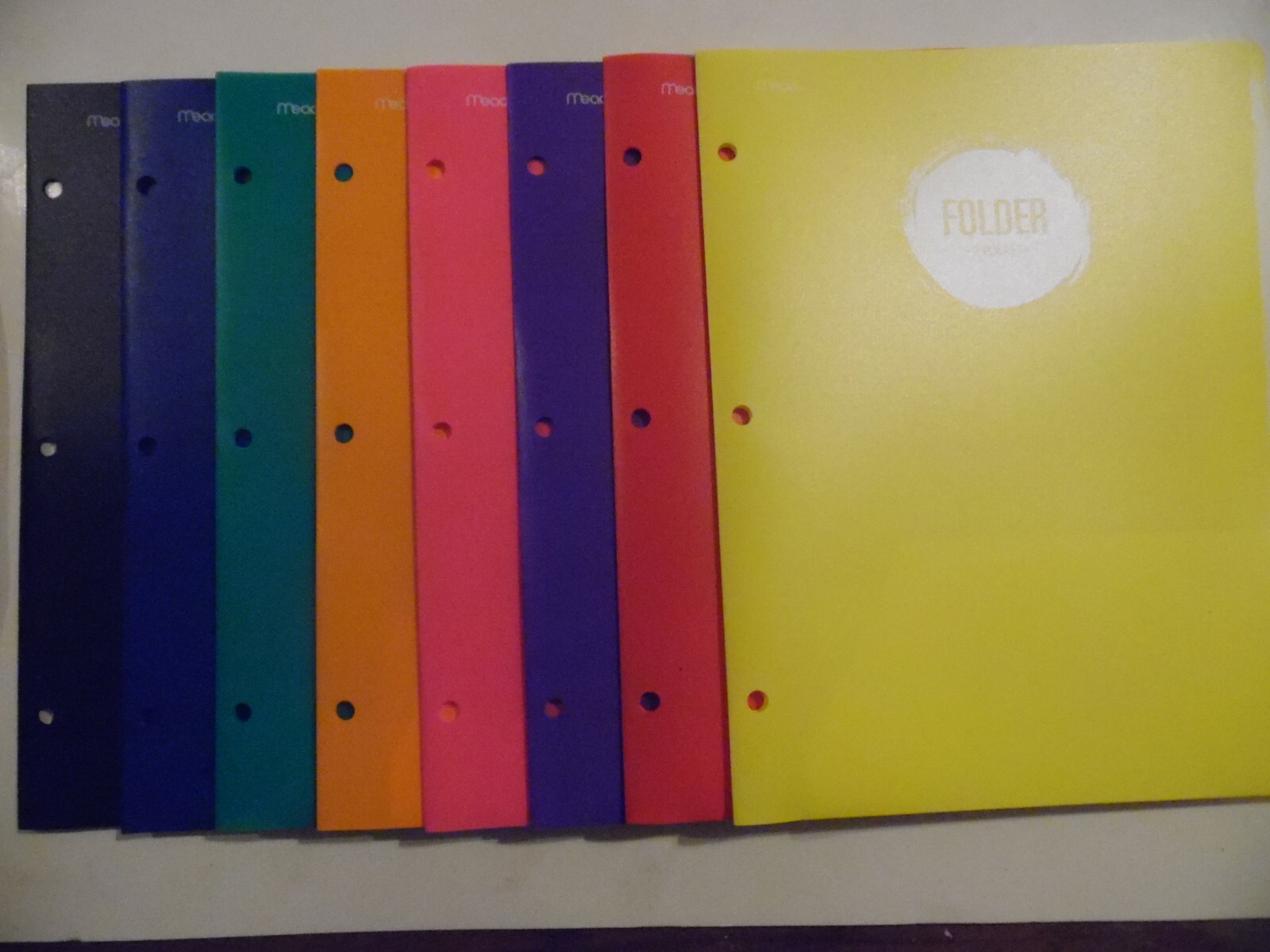 Mead 2 Pocket 3-Hole Punched Portfolio Folder, You Pick Color | eBay