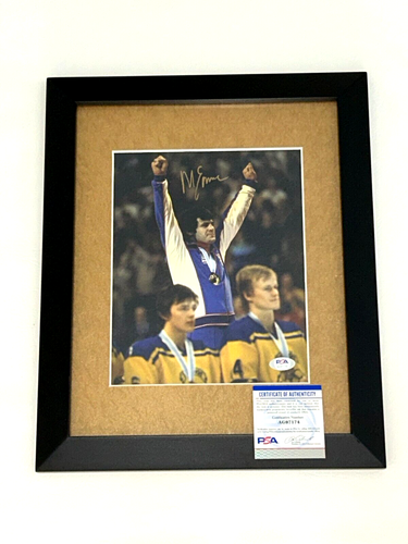 1980 USA Hockey Team Mike Eruzione Signed 8x10 Photo Frame Matting PSA ...