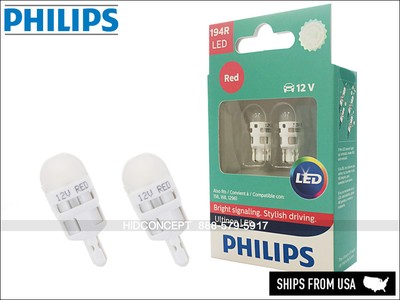 Philips 194 T10 ULTINON Brake LED Bulbs RED | 194RULRX2 | Pack of 2 | eBay