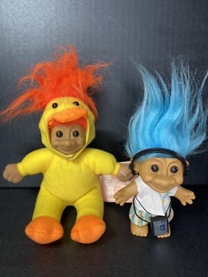Russ Troll Doll Lot Of 2 Chicken Outfit And Beach Goer With Walkman ...