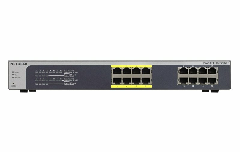 NETGEAR JGS516PE-100EUS 16-Port Gigabit Ethernet PoE Smart Managed Plus ...