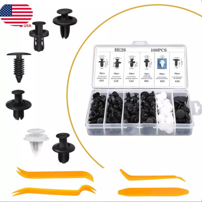 For Subaru 100Pcs Bumper Hood Clips Retainer Rivet Fastener Fender Push ...