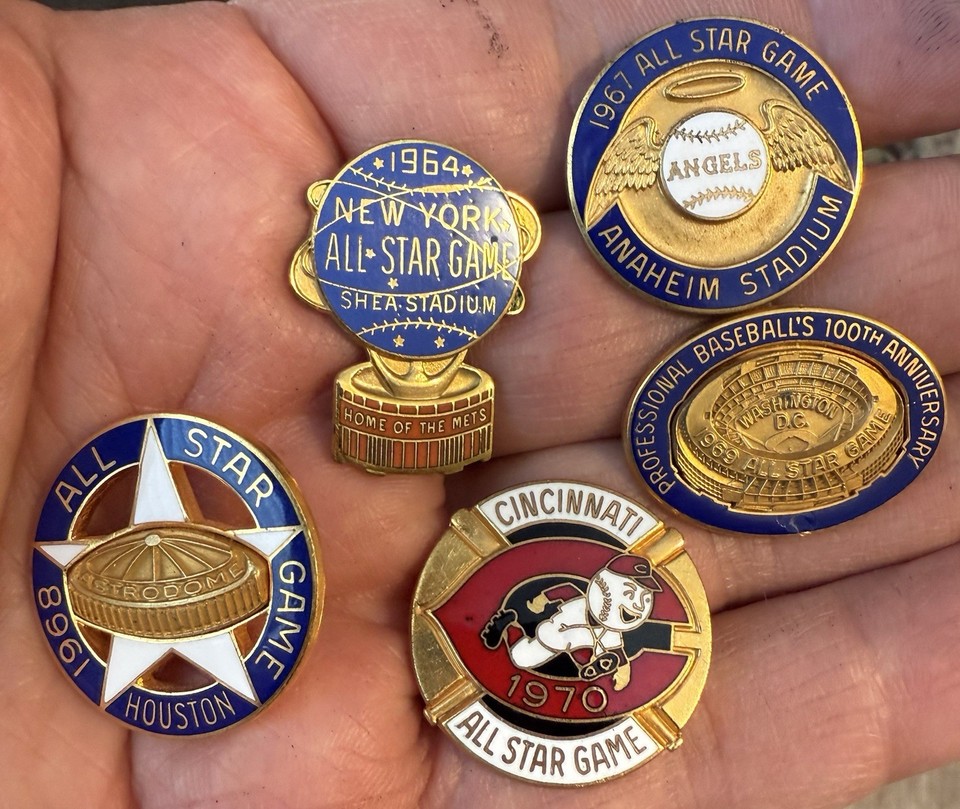 Lot Of 5 MLB All Star Game Press Pins 1964 & 1967 - 1970!~ RARE BALFOUR ...