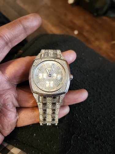 Bulova Men's Phantom Crystal Pave Stainless Steel Watch 98B324 40mm ...