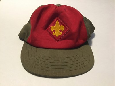 Boy Scout Ball Cap Snap Back Twill Red Green Baseball Uniform Hat M L ...