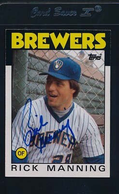 1986 Topps #49 Rick Manning Brewers Signed Auto *16618 | eBay