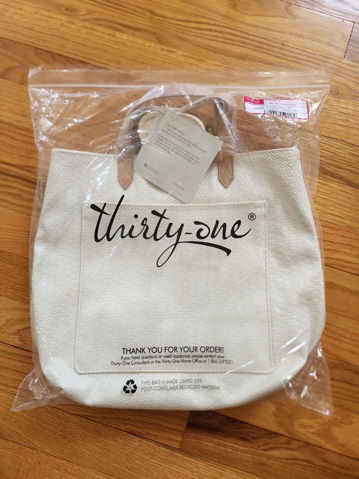 Thirty-One Window Shopper in White Basketweave **Limited Edition ...