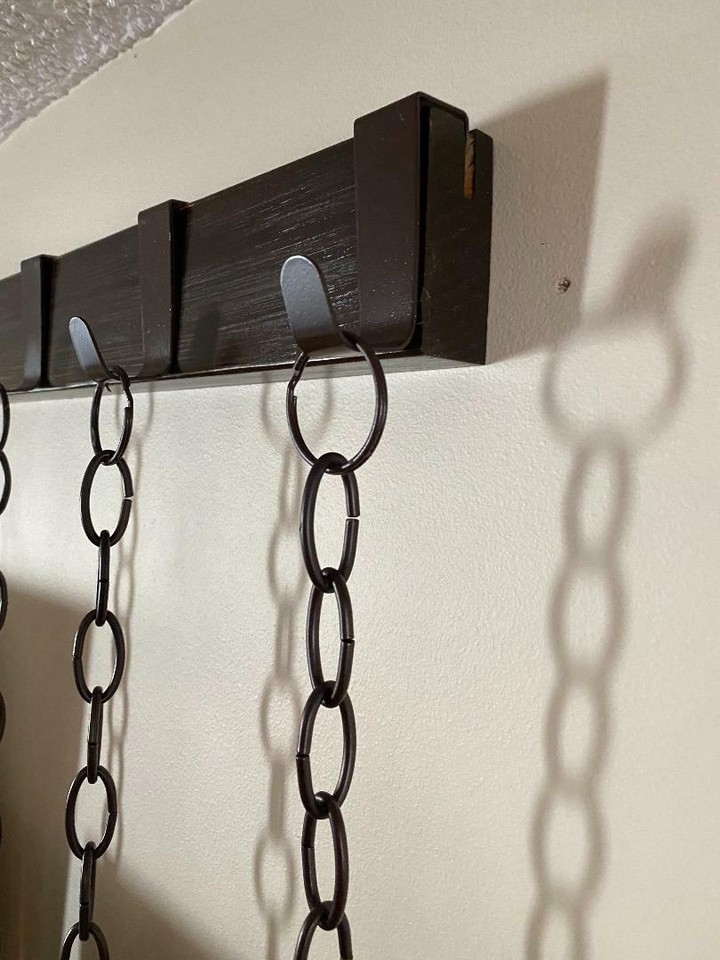 23" WALNUT Multi Photo Frame Rail Set Hanging Picture Modern Display ...