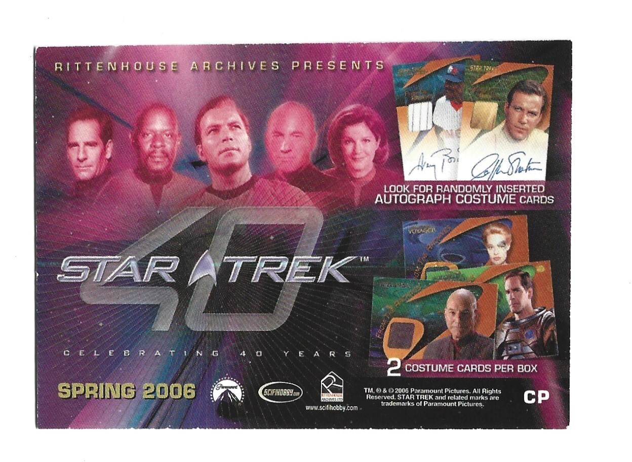 STAR TREK PROMO CARD CP CELEBRATING 40 YEARS RITTENHOUSE 2006 MINT ...