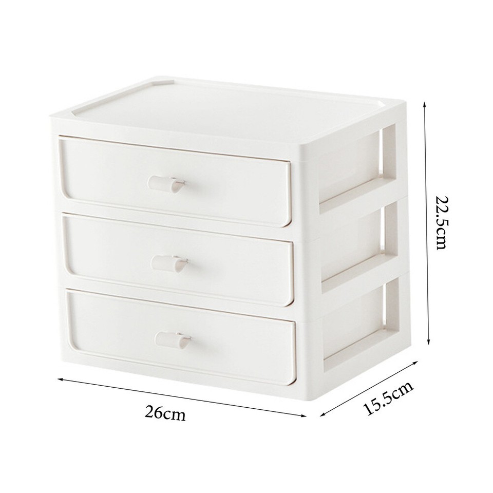 2-4 Tier Large Storage Box Office Home Desk Cosmetic Stationery Case ...