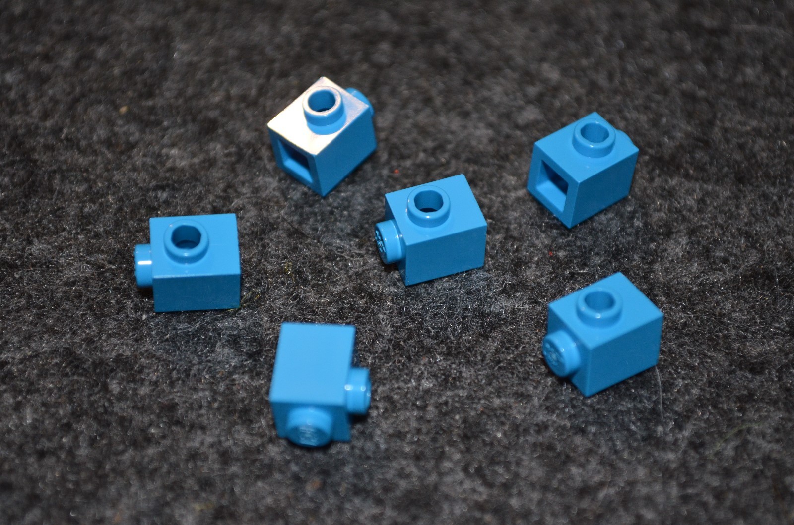 (6) 1x1 Dark Azure (Blue) Brick w/ Nub on Side Bricks (SNOT) ~ New Lego ...
