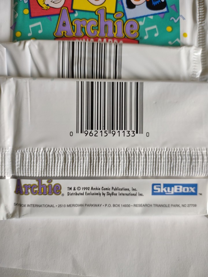 Archie Trading Cards x 5 packs, Archie Comic Publications, 1992 Skybox ...