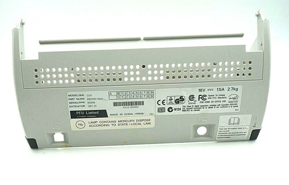 Fujitsu ScanSnap S510 OEM Replacement Repair Back Cover PA033660-B515 ...