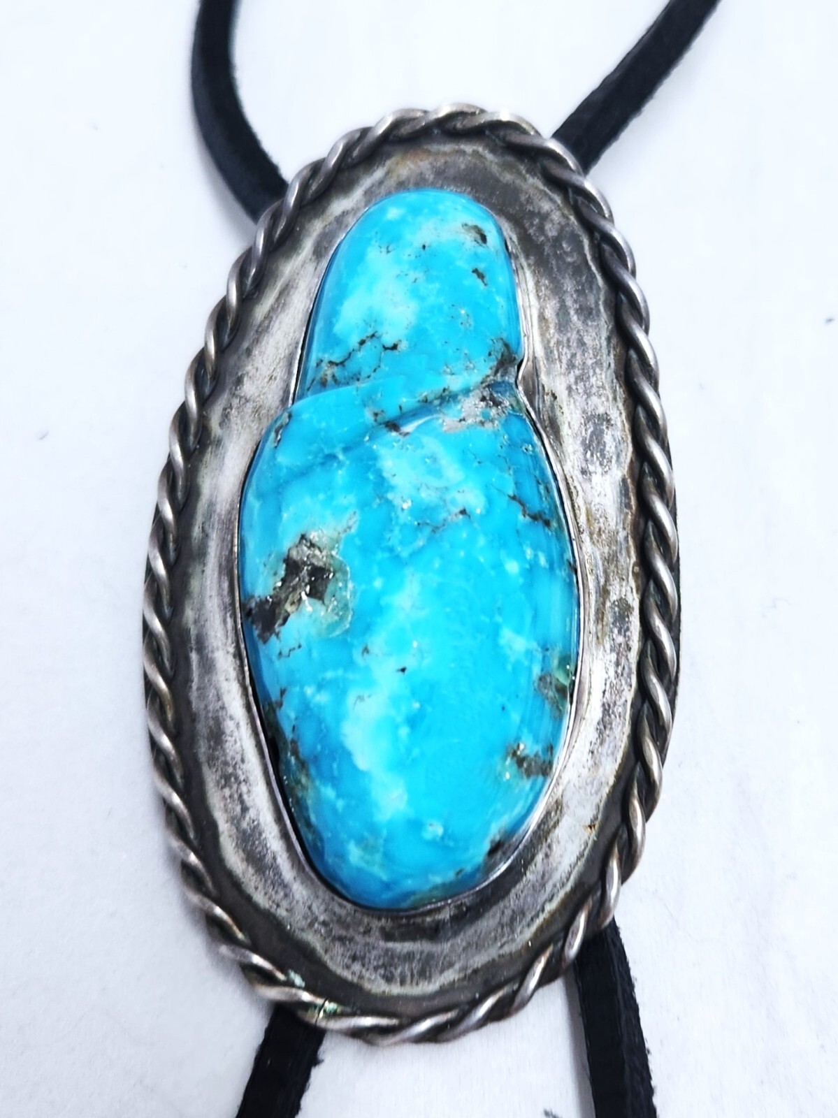 Huge Signed Navajo Hand Carved Turquoise Cabochon Ste… - Gem