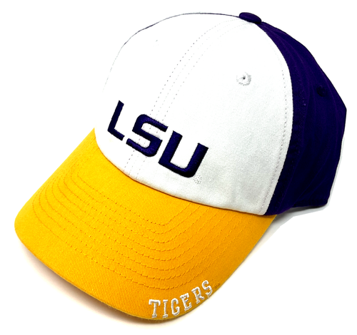LOUISIANA STATE UNIVERSITY LSU TIGERS TEXT LOGO CURVED BILL ADJUSTABLE ...