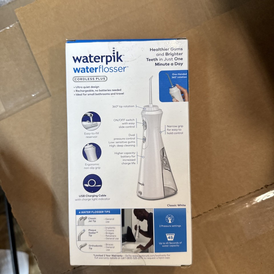 Waterpik Cordless Plus Water Flosser Rechargeable Portable WP-450W New ...