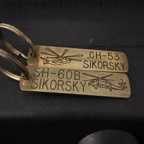 1970s Lot Of 2 RARE VINTAGE NAVY HELICOPTER SH-60B + CH-53 SIKORSKY KEY ...