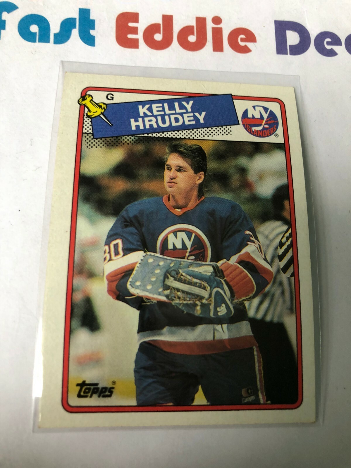 TOPPS NHL HOCKEY 1988-89 KELLY HRUDEY GOALIE CARD 15 NEW YORK ISLANDERS ...