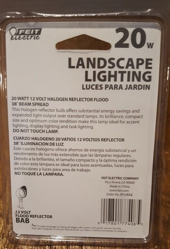 Feit Electric Halogen Flood Multifaceted Reflector GU5.3/MR16 Base 12v ...