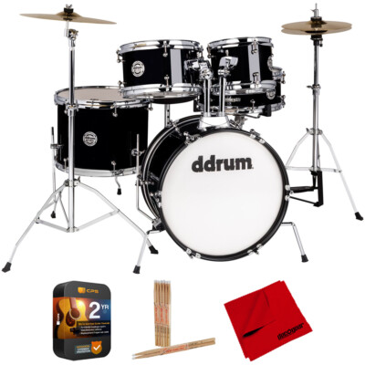 DDRUM D1 Junior Complete Drum Kit with Throne, Midnight Black w ...