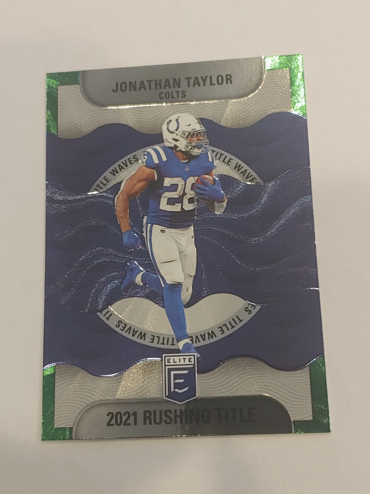 Jonathan Taylor 2022 Panini Donruss Elite Title Waves Green Parallel ...