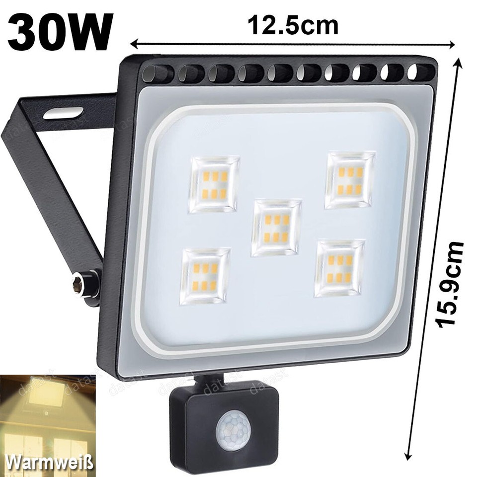 LED Fluter mit Bewegungsmelder Außen Strahler Sensor Scheinwerfer IP65 ...