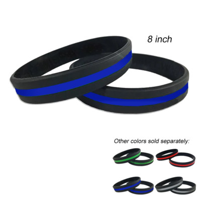 Thin Blue Line Police Silicon Bracelet (BLUE) | eBay