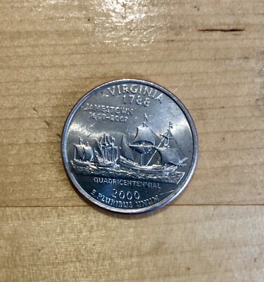 100% Real Genuine 1788/2000 Virginia Quarter Dollar Commemorative Coin ...