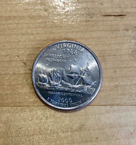 100% Real Genuine 1788/2000 Virginia Quarter Dollar Commemorative Coin ...