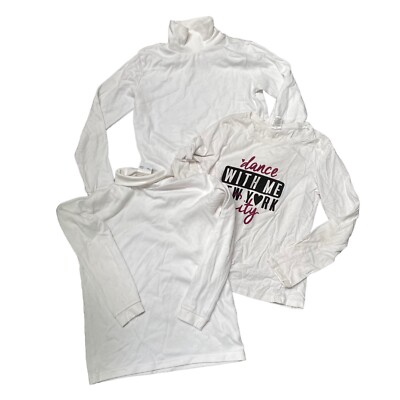 3 x Girls Clothes Tops Size 9 & 10 Clothing Bundle White Long Sleeve ...