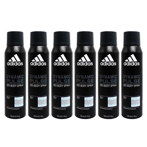 6PK Adidas Men Dynamic Pulse Deodorant Body Spray Fresh & Moody 150ml ...