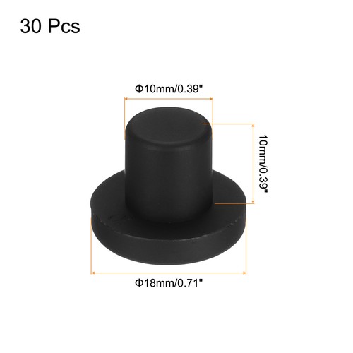 High Temp Silicone Plug T Shaped Solid Silicon Stopper Black 18x14x10mm 30pcs 767153381577| eBay