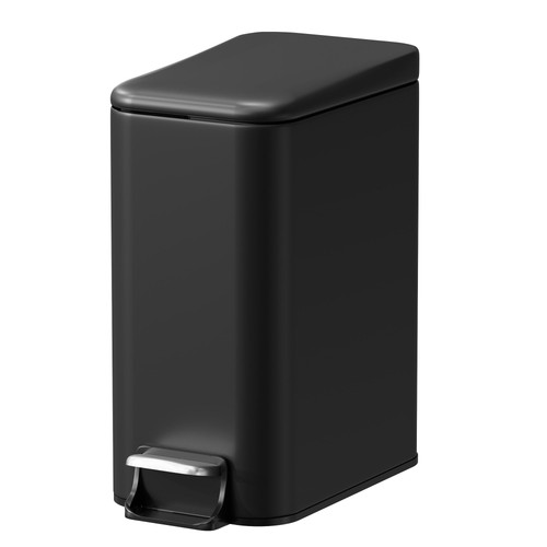 Small Trash Can with Lid Soft-Close, 6 L/1.6 Gal Bathroom Garbage Can ...