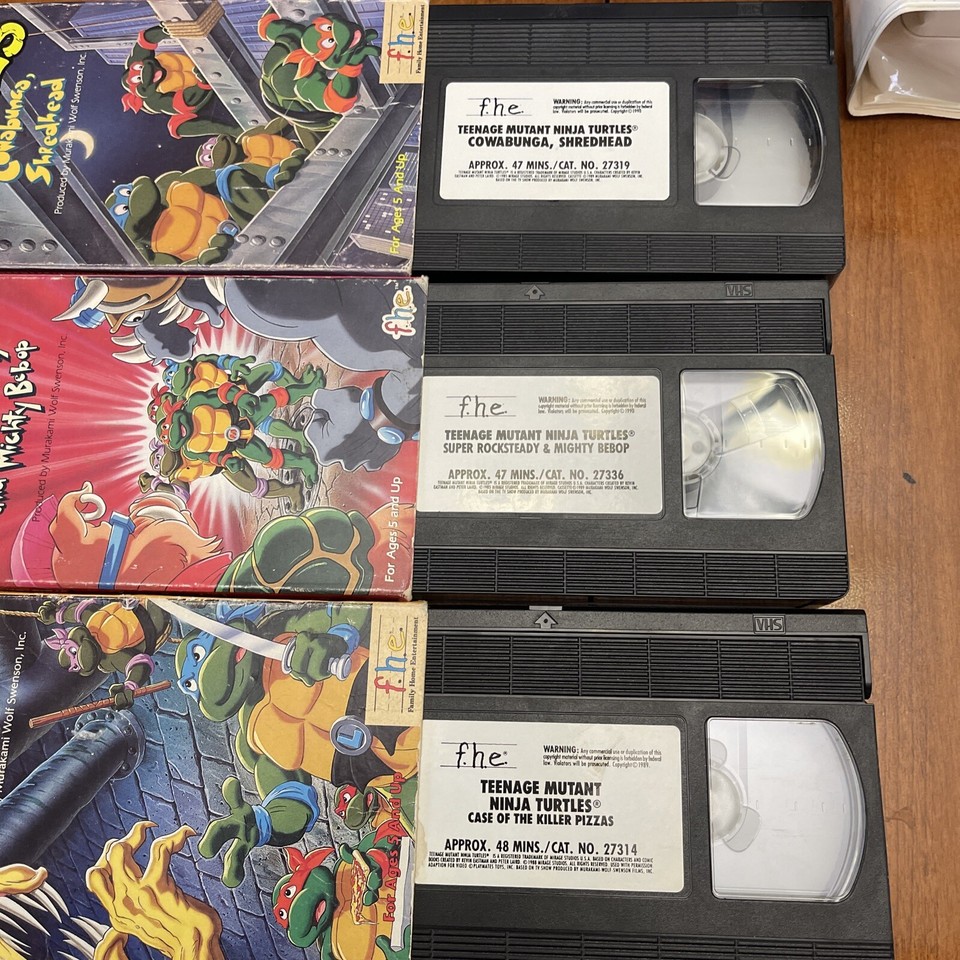 Teenage Mutant Ninja Turtles VHS Tapes Lot of 8 FHE TMNT Killer Pizzas ...