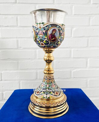 Church Orthodox Chalice for Communion Gold Plated Holy Goblet with ...