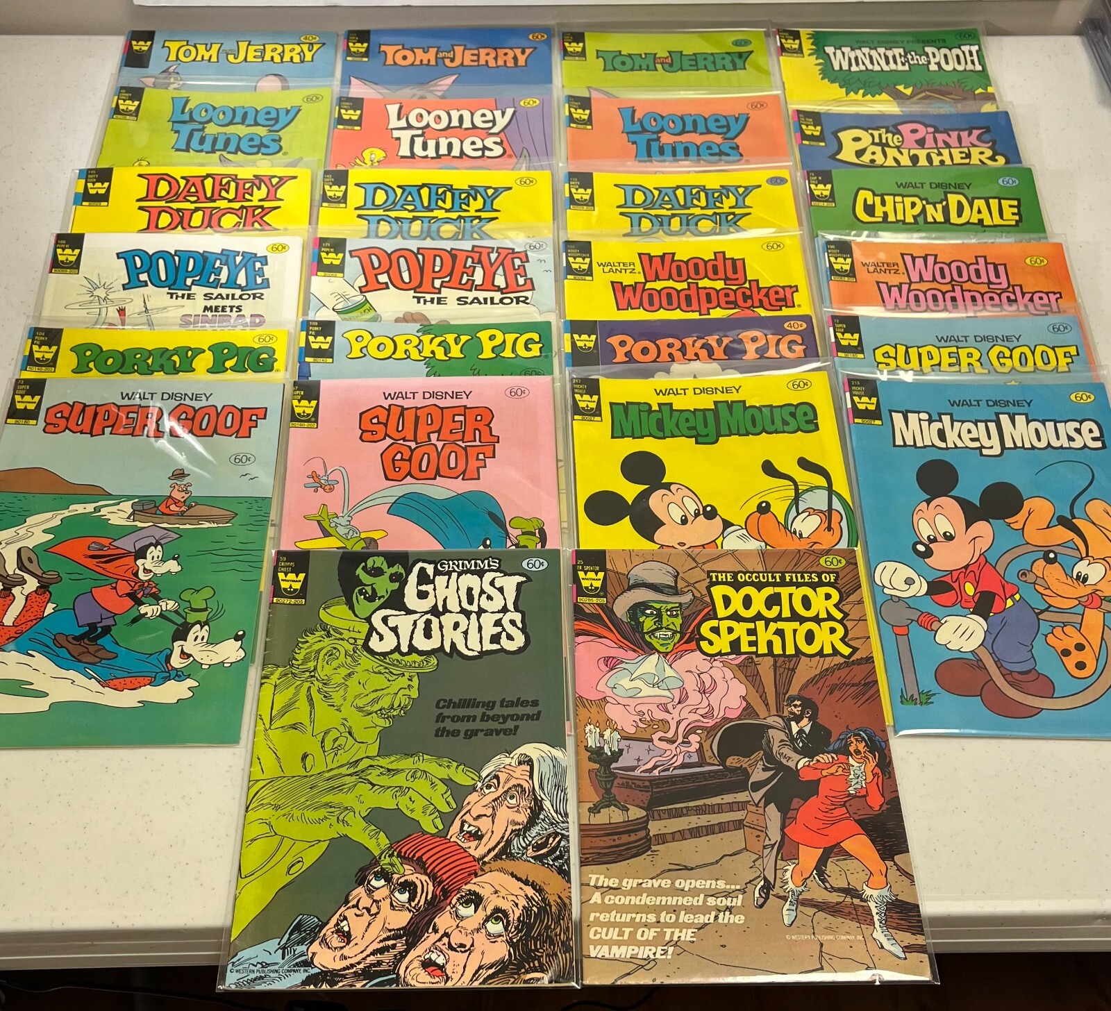 Lot of 26 Whitman Comics - Looney Tunes, Tom And Jerry, Popeye, Disney ...