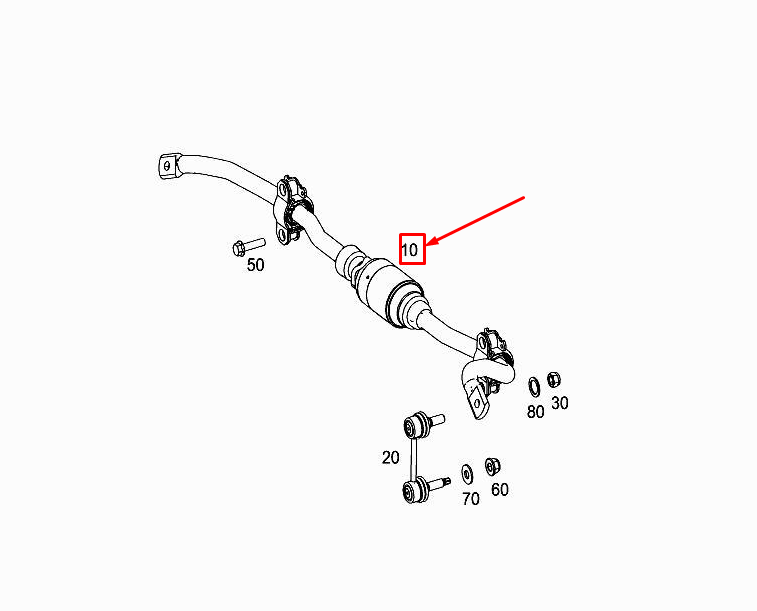 MERCEDES BENZ Ml 400 W166 Stabilizer Runddrehstab Rear A1663260265 for ...