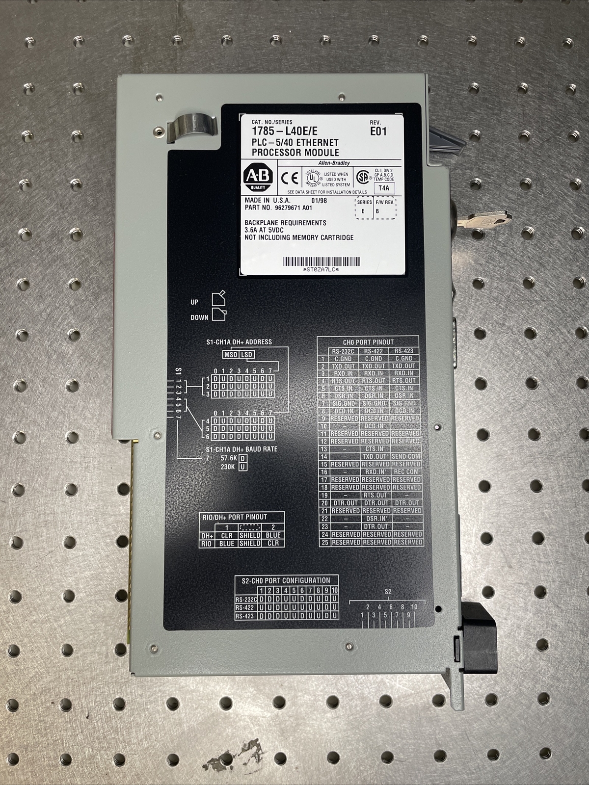 Allen Bradley 1785-L40E /E PLC-5/40E EtherNet/IP Controller Rev E01 | eBay