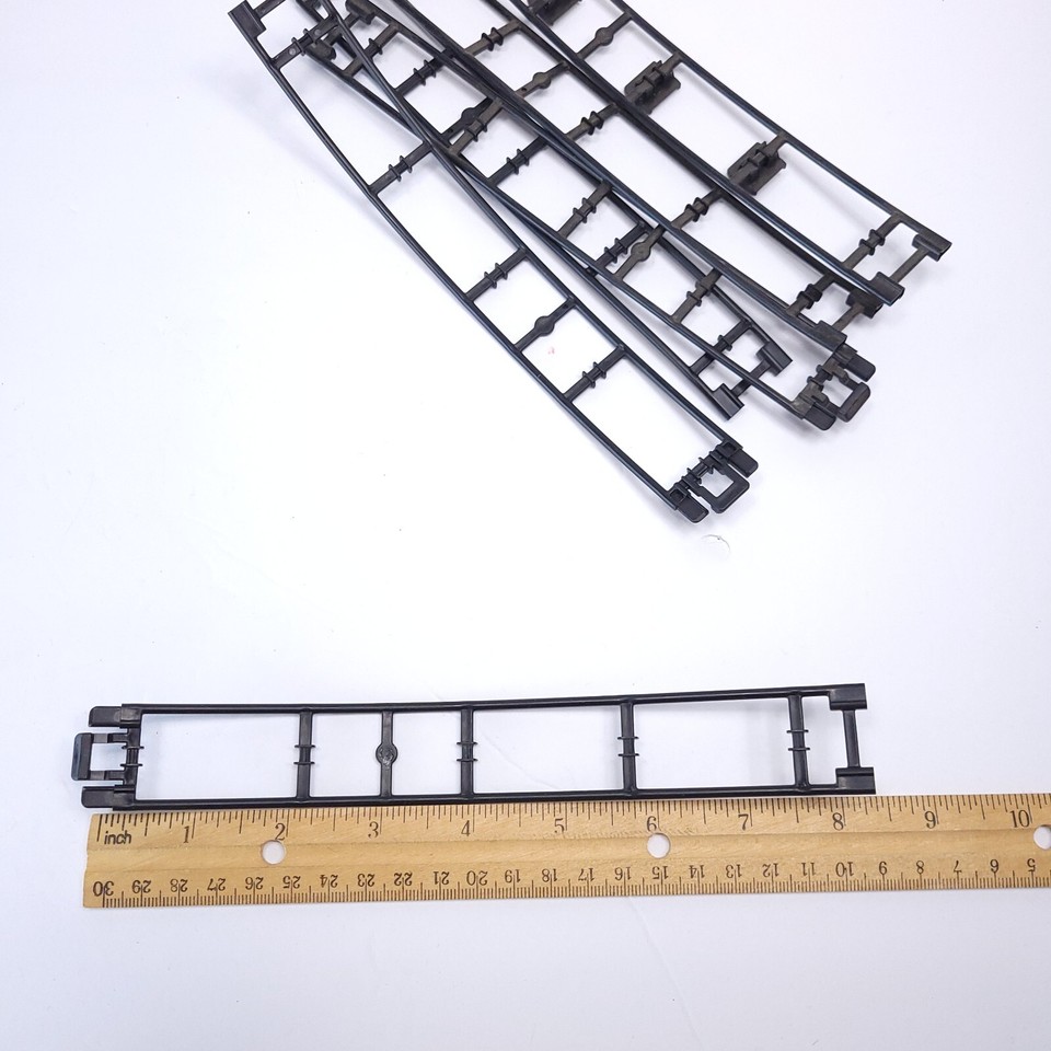 6 K'NEX Black Roller Coaster Track Pieces 8" Straight Micro Parts Lot ...